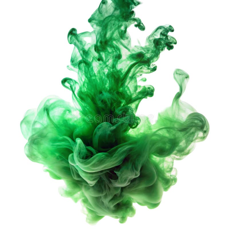 Green Smoke Splash Isolated on White Background Stock Illustration ...