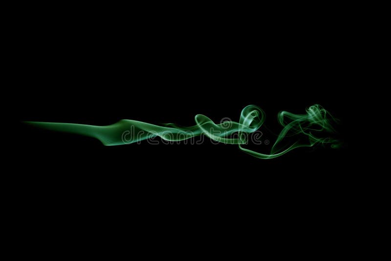 Green Smoke Wave Isolated on Black. Stock Photo - Image of curve ...