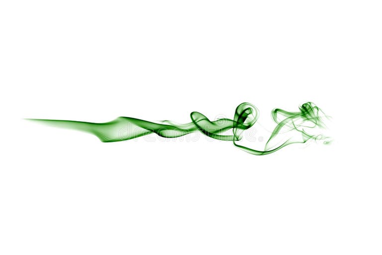 Green Smoke Wave Isolated on White. Stock Image - Image of light, clean ...