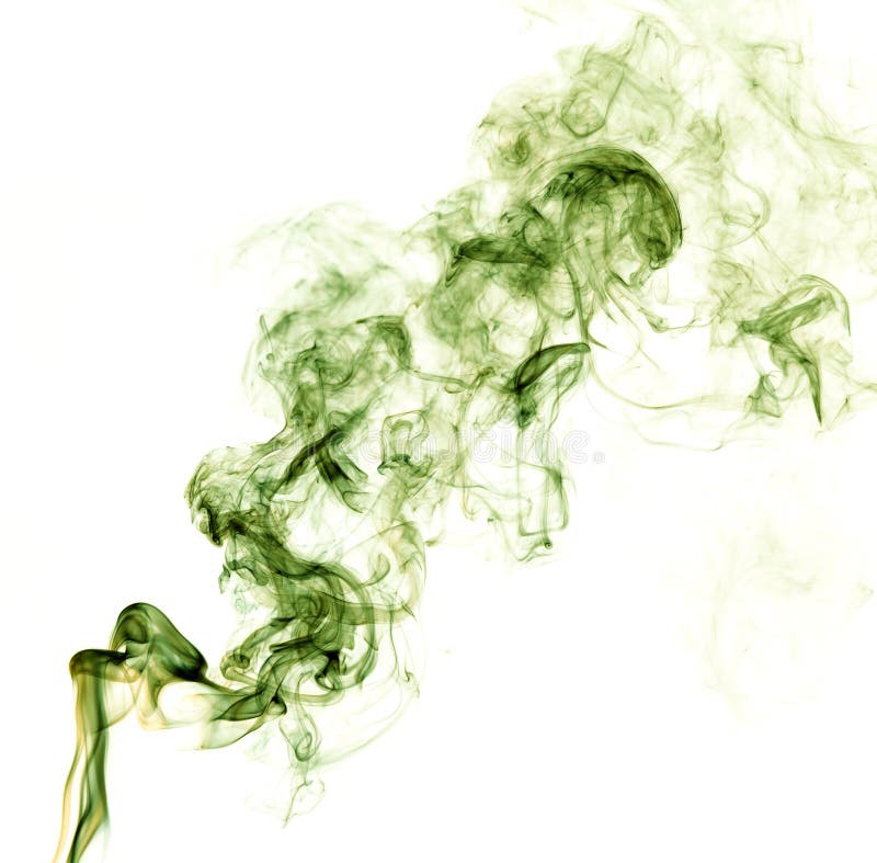 Green Smoke on a Blue Background. Stock Image - Image of water, black ...