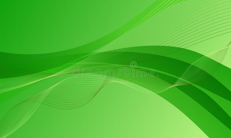 Green Smooth Lines Wave Curves with Gradient Abstract Background Stock ...