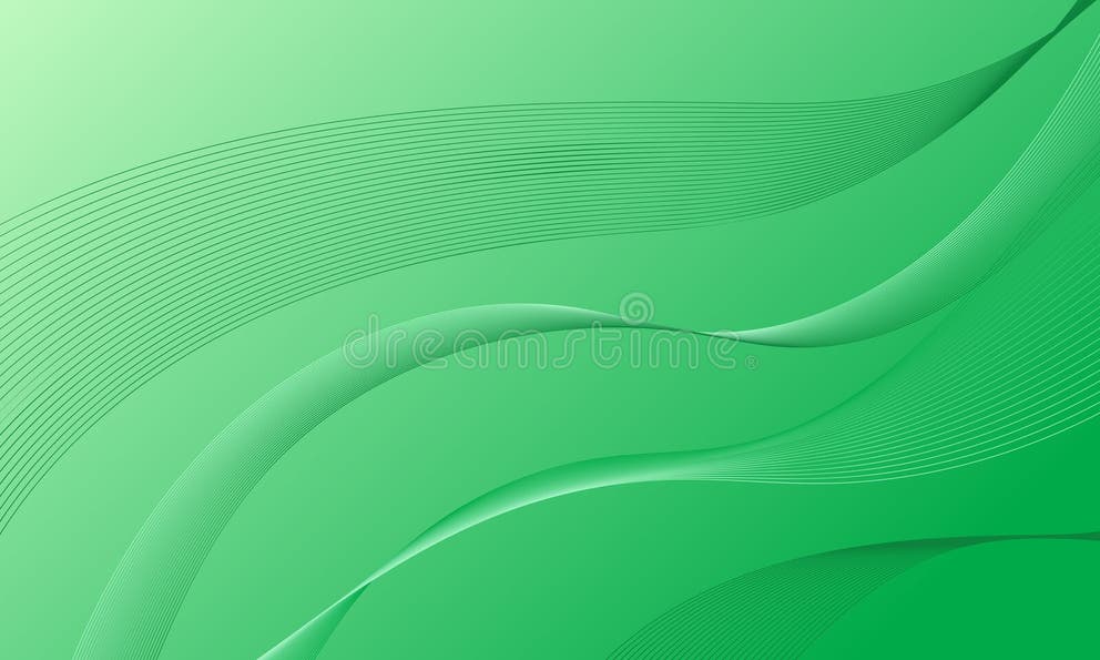 Green Smooth Lines Wave Curves with Gradient Abstract Background Stock ...