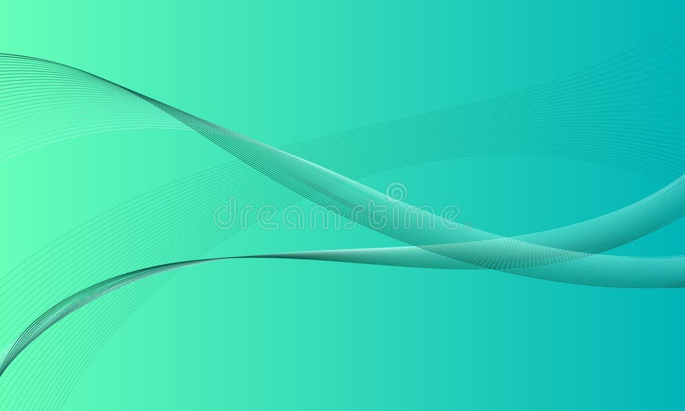 Green Smooth Lines Wave Curves on Gradient Abstract Background Stock ...