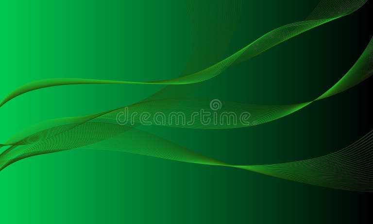 Green Smooth Lines Wave Curves with Gradient Abstract Background Stock ...