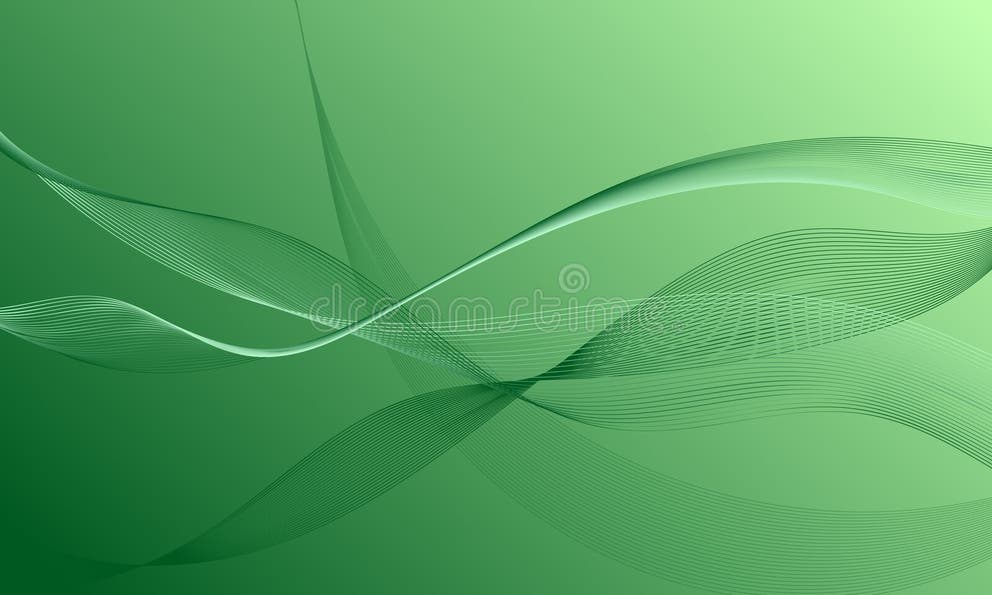 Green Smooth Lines Wave Curves on Gradient Abstract Background Stock ...