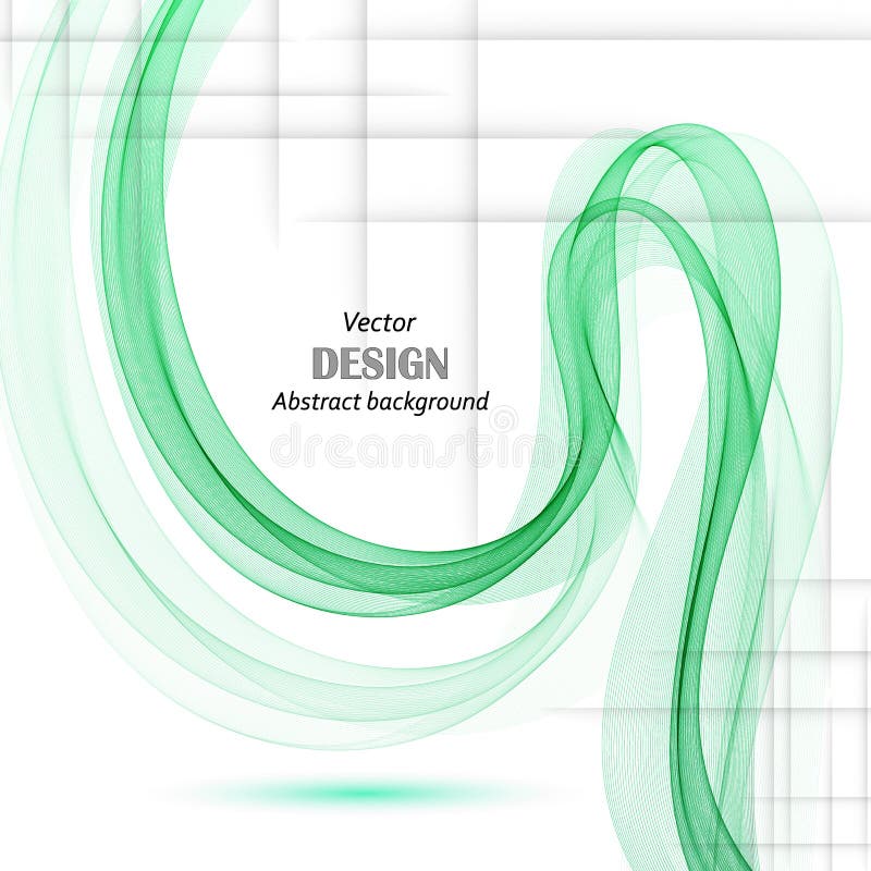 Green Smooth Wave Stream Line Abstract Header Layout. Vector ...