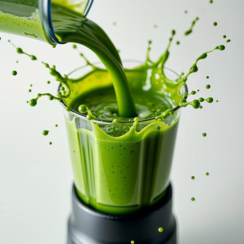 Green Smoothie Splash Dynamic, Generative Ai Stock Illustration ...