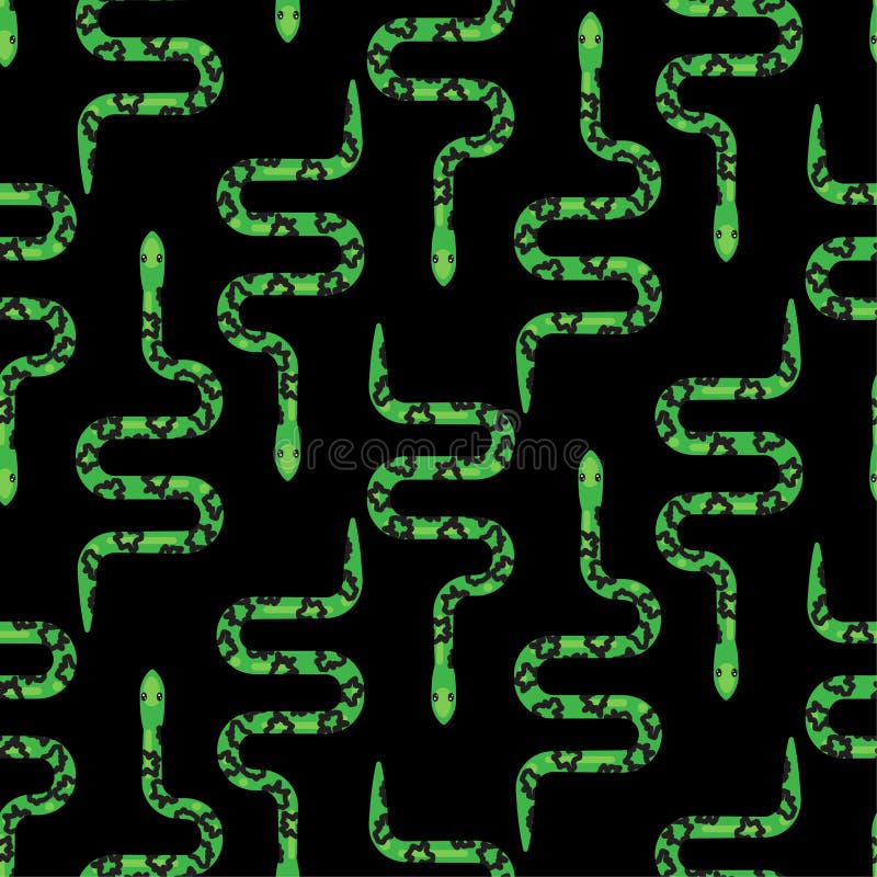 Green Snake Cartoon Vector Illustration on White. Stock Vector ...