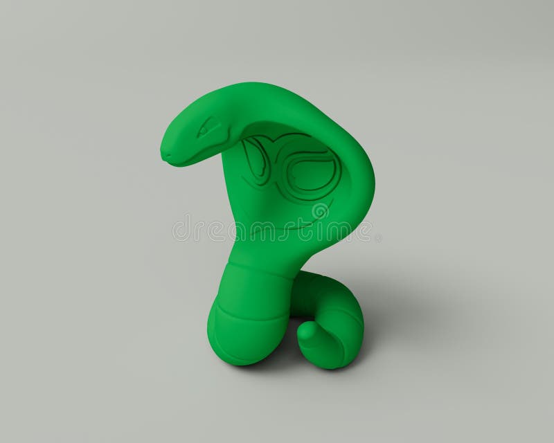 Green Snake 3d Render Abstract Design Element Minimalist Concept Stock ...