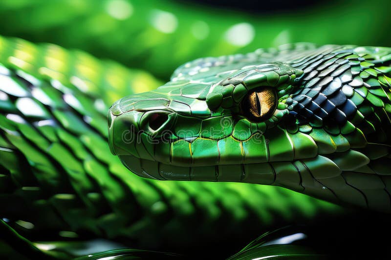Green Snake Reptile Luminous Soft Lighting Stock Photos - Free ...