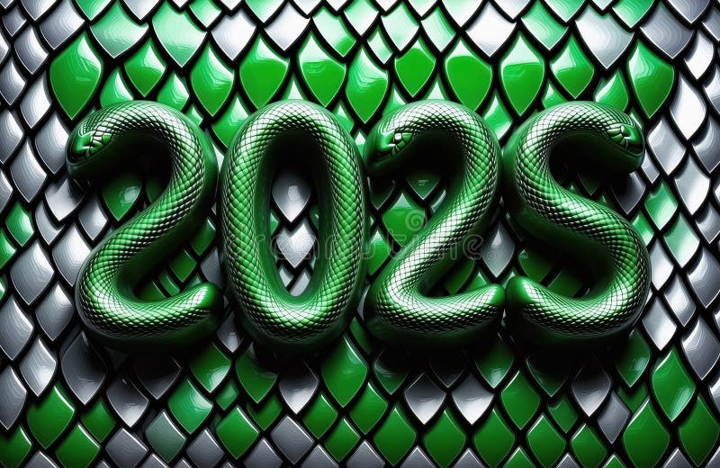2025 in Green Snake Scale Texture with Metallic Finish. AI Generation ...