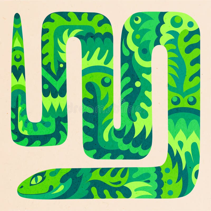 Green Snake. Symbol of the New Year Symbol Stock Vector - Illustration ...