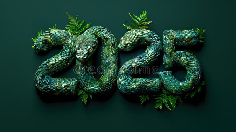 Green Snake Texture Design for 2025 with Nature Elements Stock Image ...