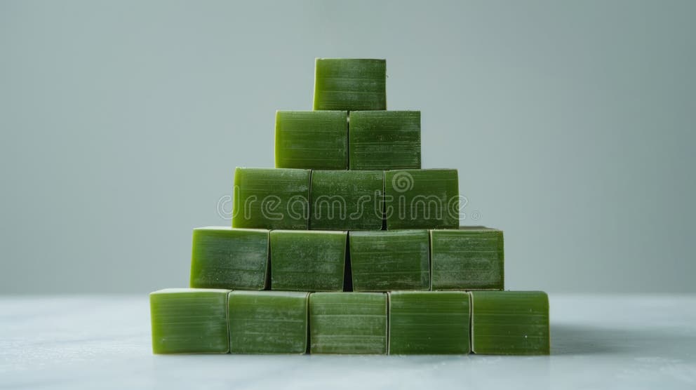 Green Soap Blocks into a Pyramid Stock Image - Image of detox, selfcare ...