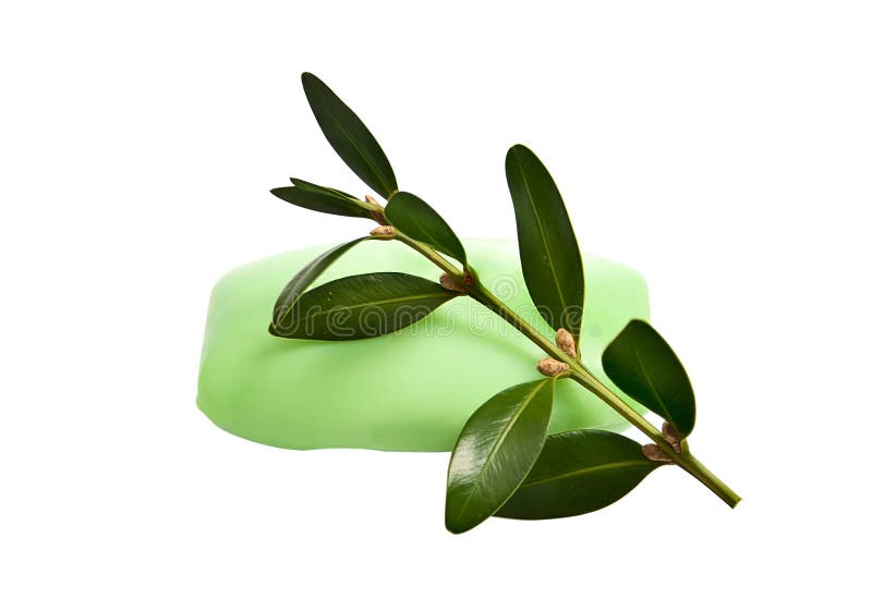 Soap Bar on Green Bath-towel. Stock Image - Image of clean, green: 23940261