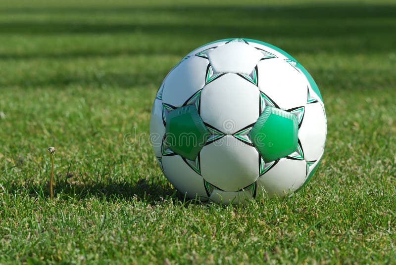 Green soccer ball stock image. Image of footballer, green - 5333489