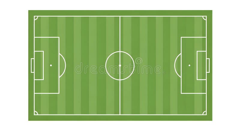 Green Soccer Field Diagram with White Markings Stock Photo - Image of ...