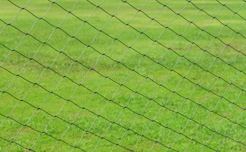Green Soccer Net Over Green Field Stock Photo - Image of security ...