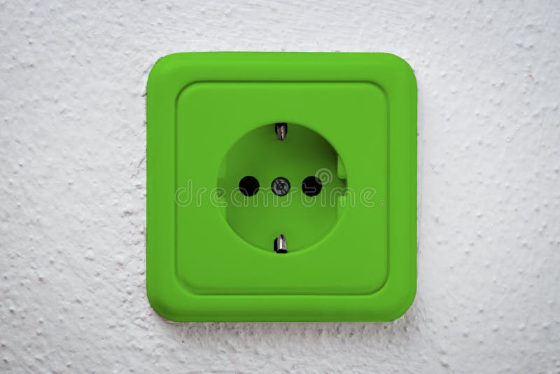 Green socket on wall stock image. Image of technology - 41908263