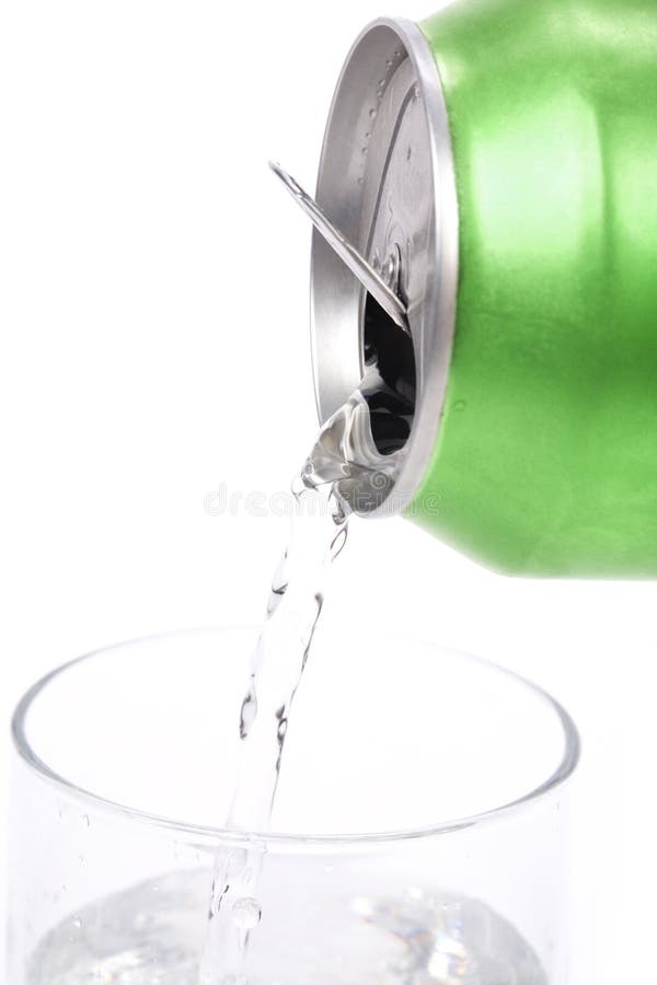 Green soda can and glass stock photo. Image of close, shiny - 3422066