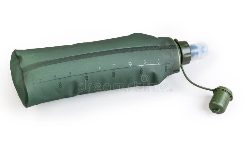 Green Soft Flask with Open Cap on a White Background Stock Image ...
