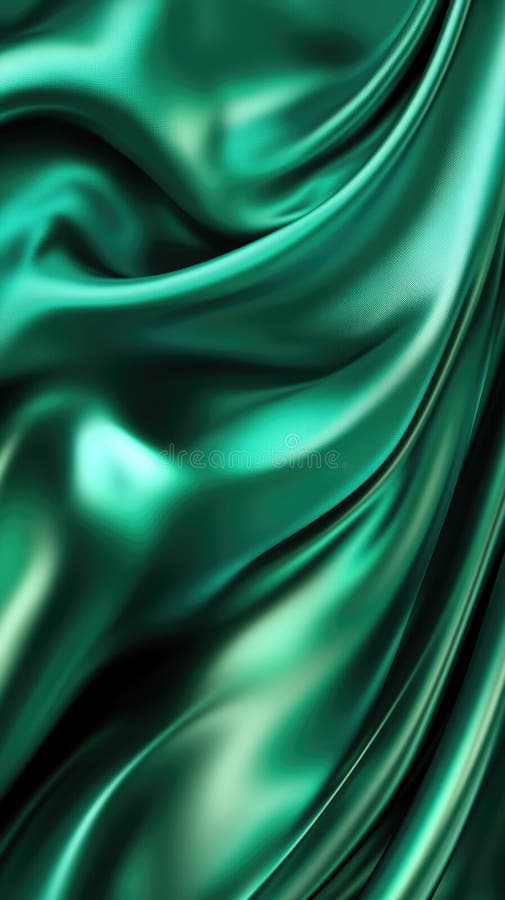 Green Soft Satin Fabric Waves Vertical Background Design. Texture with ...