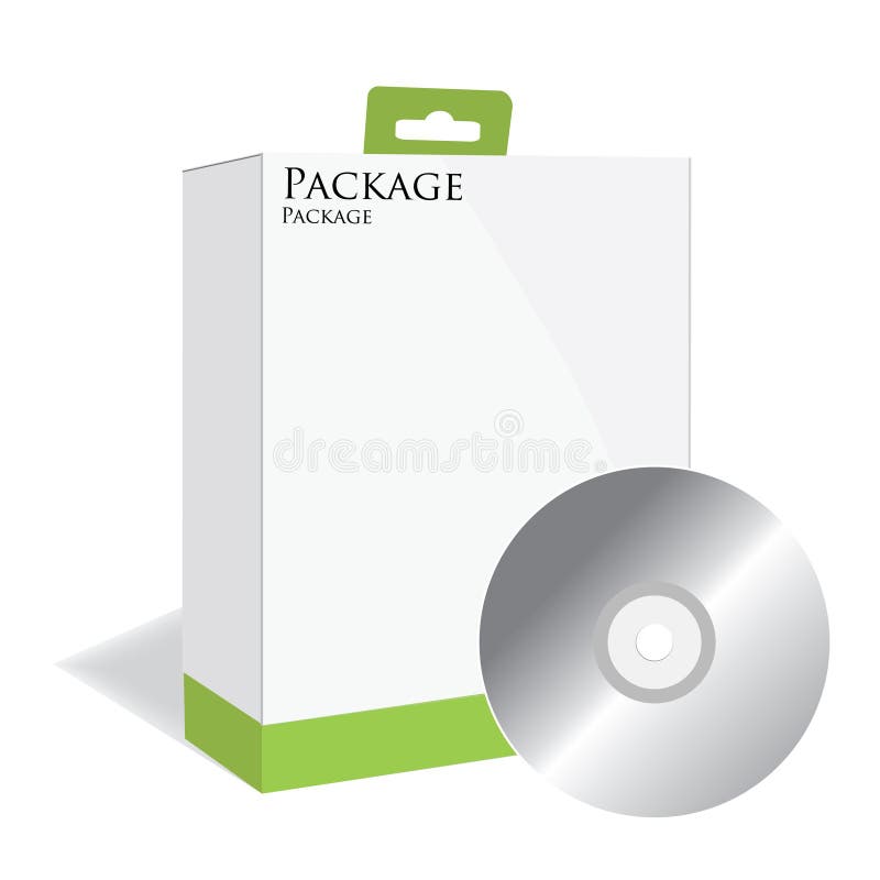 Green Software Package with Disk Stock Vector - Illustration of product ...