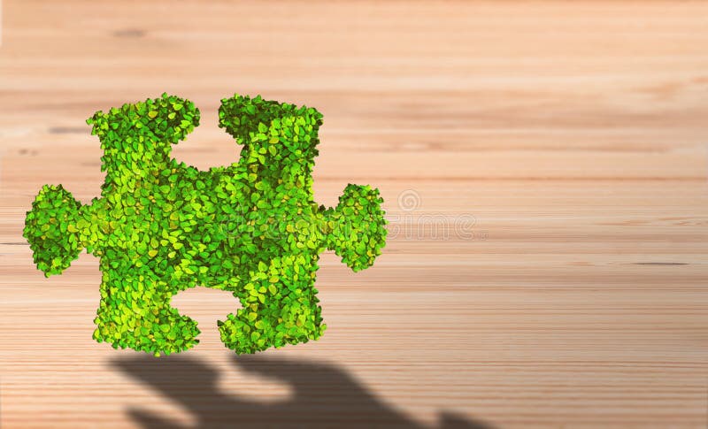 Green Solutions: Leafy Puzzle Piece Symbolizing Eco-Friendly Problem ...