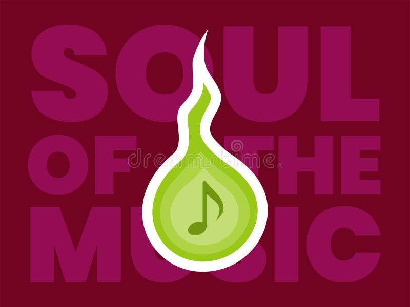 A Green Soul with Music Tone Inside. Isolated Vector Illustration Stock ...