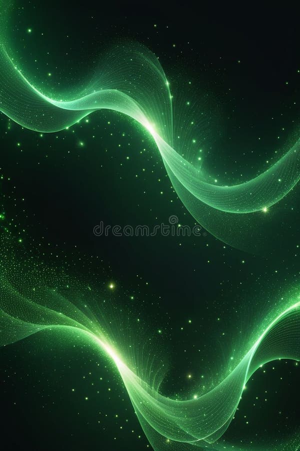 Green Sound Waves, Abstract Background, Vertical Composition. Stock ...