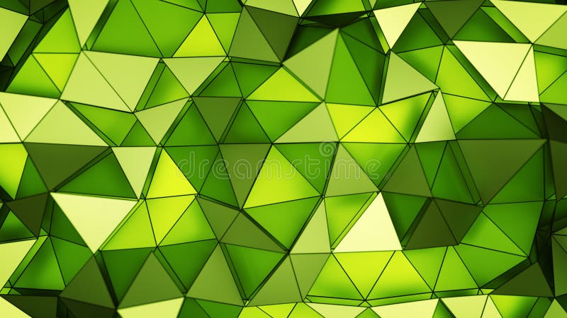 Green Space with Triangular Polygons 3D Rendering Illustration Stock ...