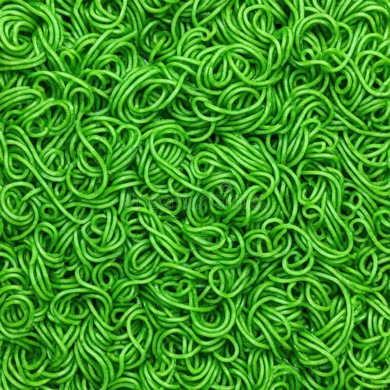 Green Spaghetti with Herbs. Vegetarian Food Stock Illustration ...