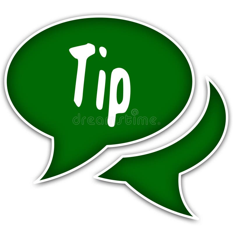 Green Speech Balloons with TIP Text Message. Stock Illustration ...
