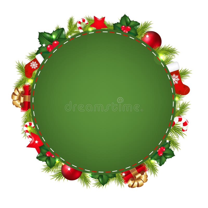 Green Speech Bubble with Christmas Icon Stock Vector - Illustration of ...