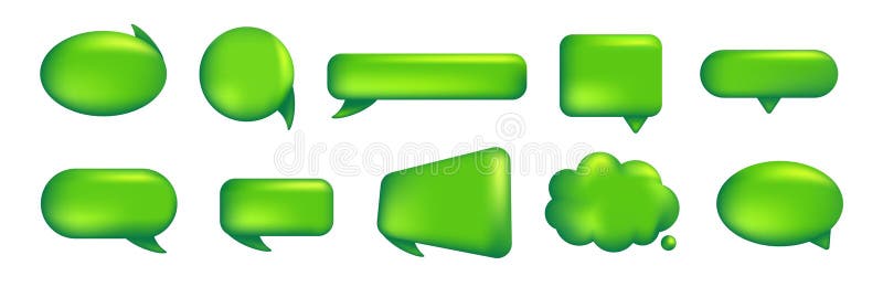 Green Speech Bubble for Comments. the Set of Chatting. Stock Vector ...