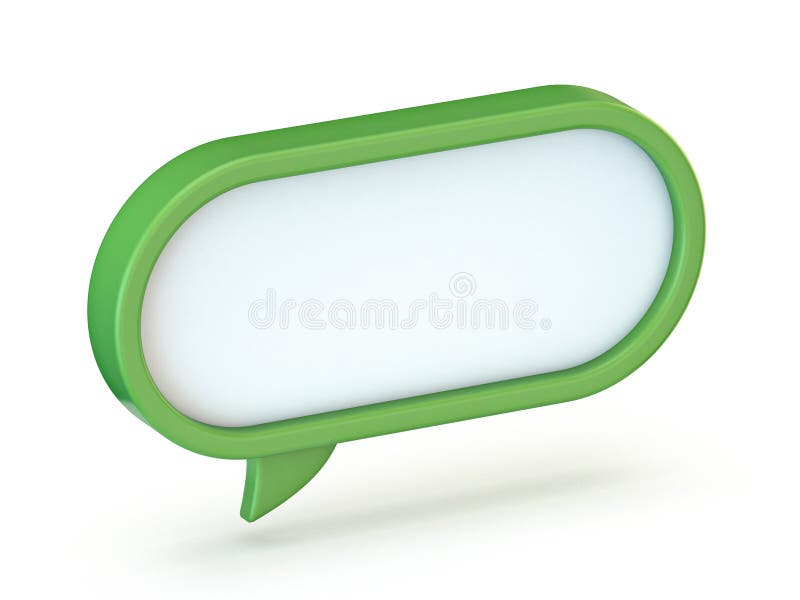 Green Speech Bubble Rectangle Shape 3D Stock Illustration ...
