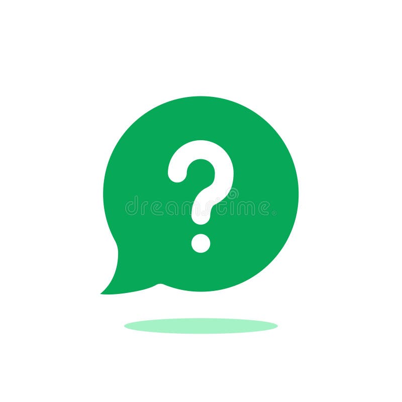 Green Speech Bubble with Question Mark for Quiz Stock Illustration ...