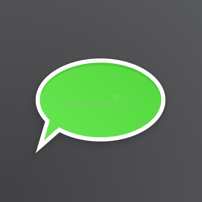 Green Speech Bubble for Talk at Oval Shape Stock Vector - Illustration ...
