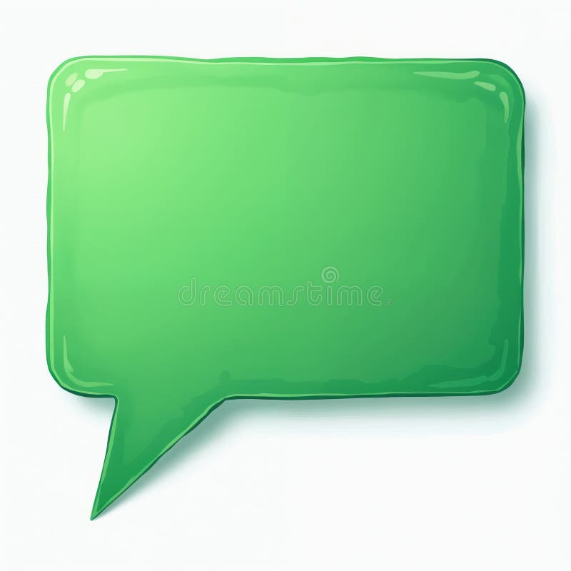 Green Speech Bubble on Transparent Backdrop with Copy Space ...