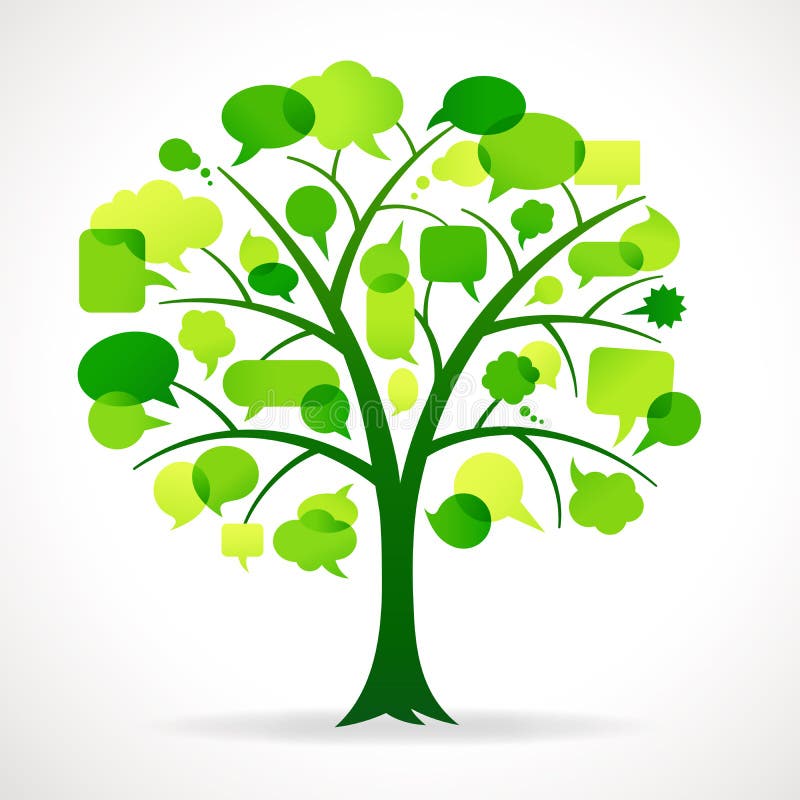 Green Speech Bubble Tree stock vector. Illustration of plant - 36727473