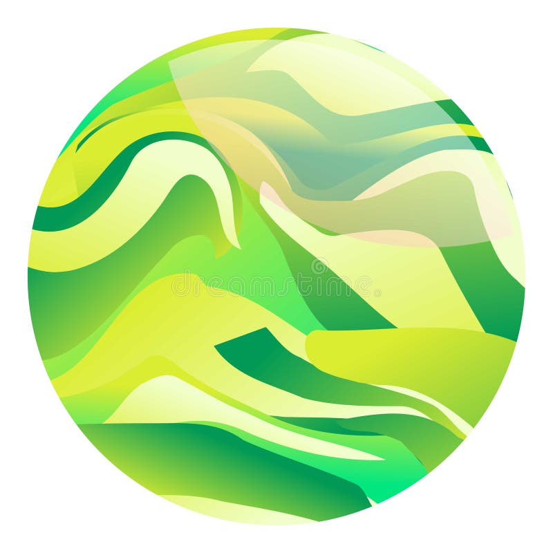 Green Sphere Icon Cartoon Vector. Circle Drop Stock Vector ...