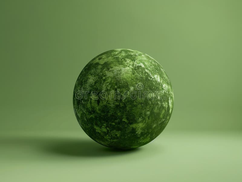 Green Sphere on Monochromatic Background Stock Image - Image of round ...