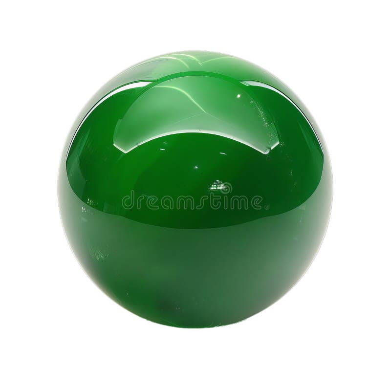 Green Sphere Reflecting Light on White Background Stock Photo ...