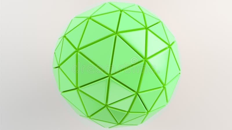 Green Sphere on the White Surface Stock Illustration - Illustration of ...