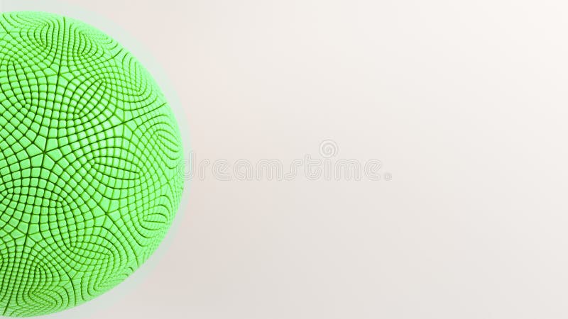 Green Sphere on the White Surface Stock Illustration - Illustration of ...