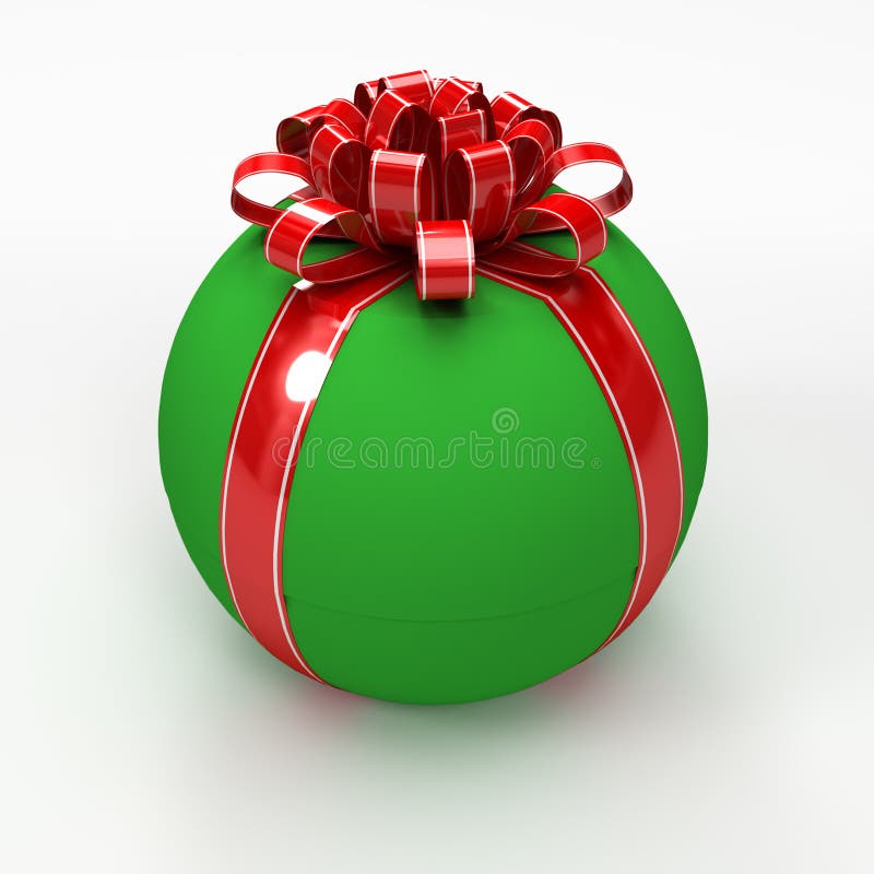 Red Spherical Gift Box Green Ribbon Stock Illustrations – 6 Red ...
