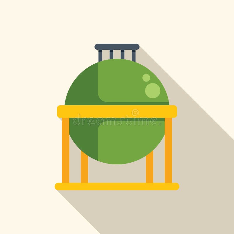 Green Spherical Storage Tank Standing on Support Structure Stock Vector ...