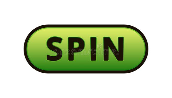 Green Spin Button with Bold Letters for Interactive Game or Online ...