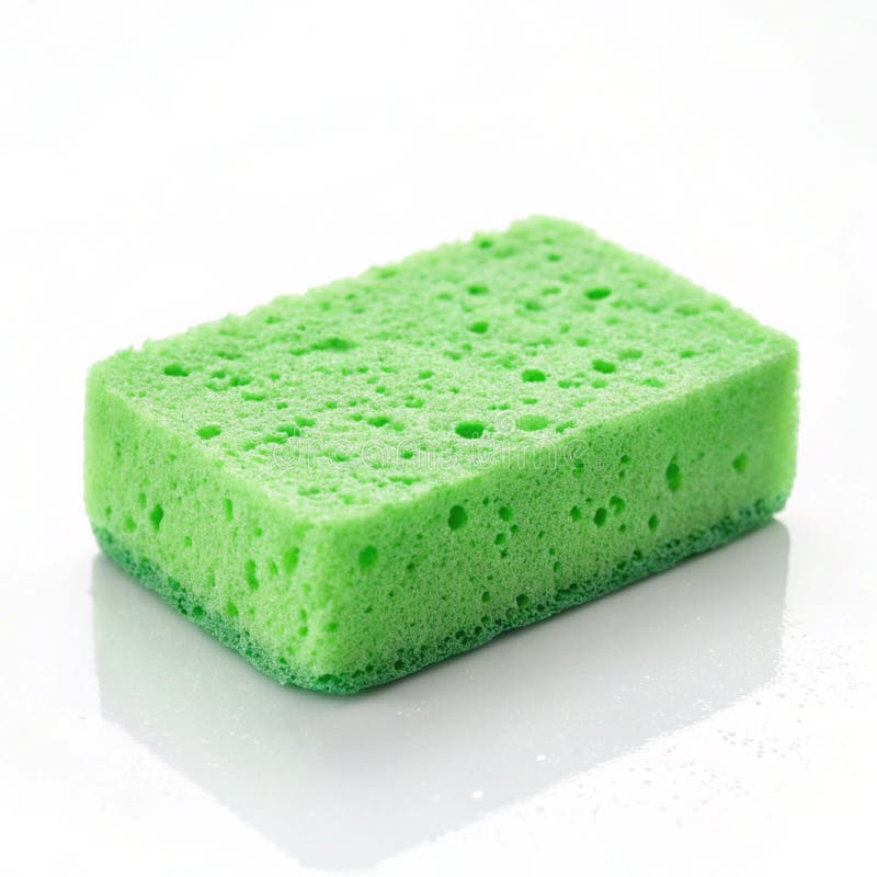 Green Sponge with Scrubbing Surface Stock Illustration - Illustration ...