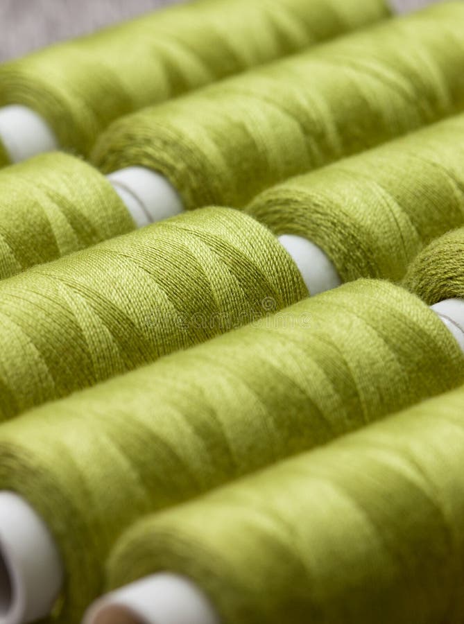 Green Wool Thread Spool Macro Close Up Stock Photo - Image of high ...